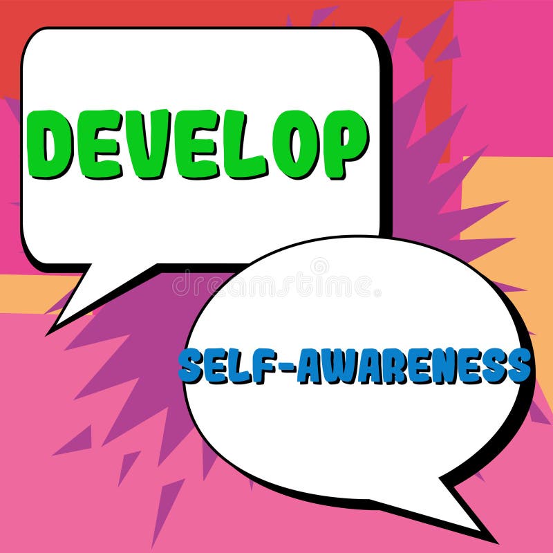 Handwriting Text Develop Self Awareness. Word for Improve Sharp ...