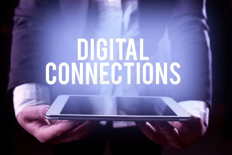 Text Sign Showing Digital Connections. Business Concept Virtual Network ... Text Sign Showing Digital Connections. Business Concept Virtual Network ...