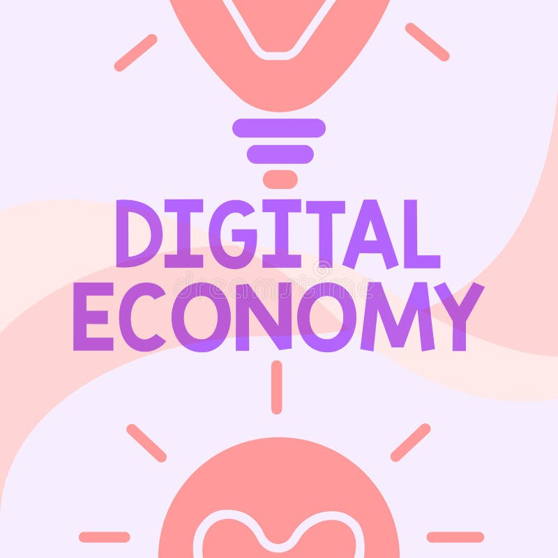 Conceptual Display Digital Economy. Internet Concept Economic ...