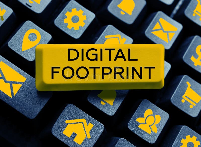 Handwriting Text Digital Footprint. Internet Concept Uses Digital ...