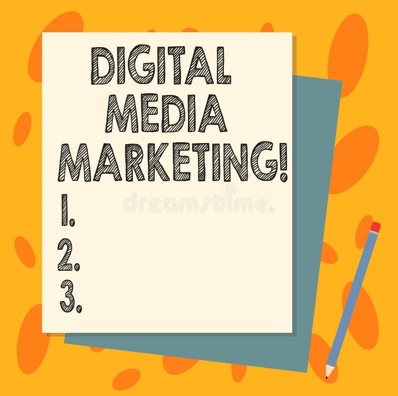 Handwriting Text Digital Media Marketing. Concept Meaning Use of ...