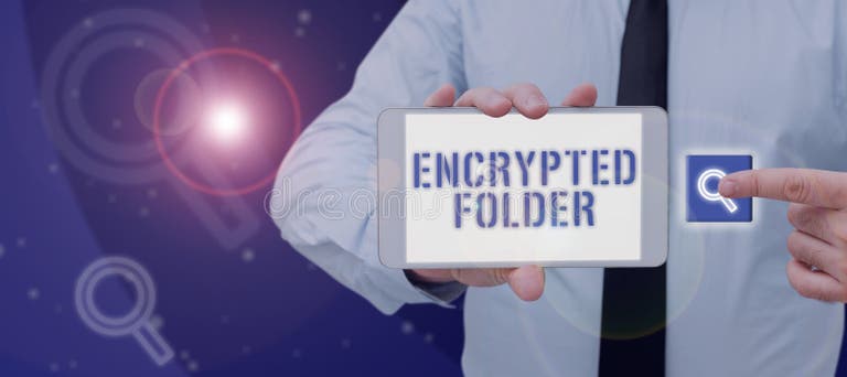 Handwriting Text Encrypted Folderprotect Confidential Data from Attackers with Access. Business ...