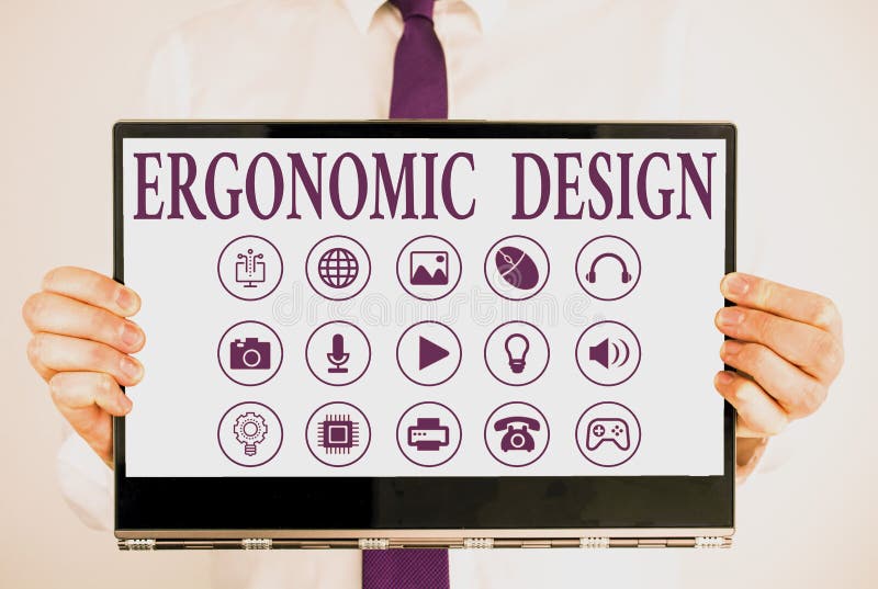 Handwriting Text Ergonomic Design. Concept Meaning Fitting or Designing ...