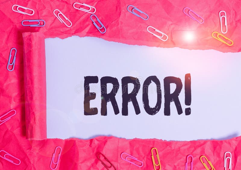 Handwriting Text Error. Concept Meaning State or Condition of Being ...