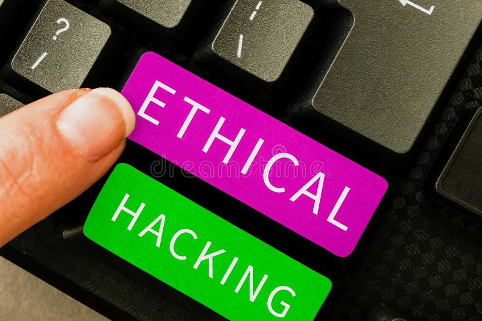 Handwriting Text Ethical Hacking. Word Written on a Legal Attempt of ...