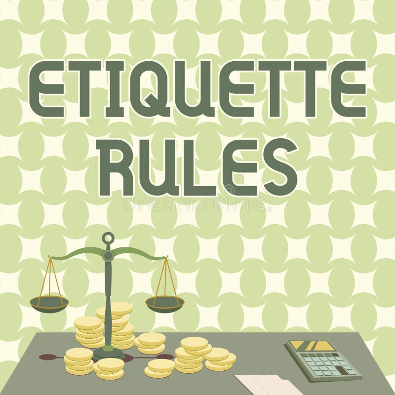 Handwriting Text Etiquette Rules. Business Approach Customs that ...