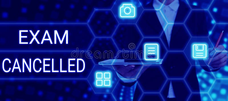 Handwriting Text Exam Cancelled. Word Written on the Precise ... Handwriting Text Exam Cancelled. Word Written on the Precise ...