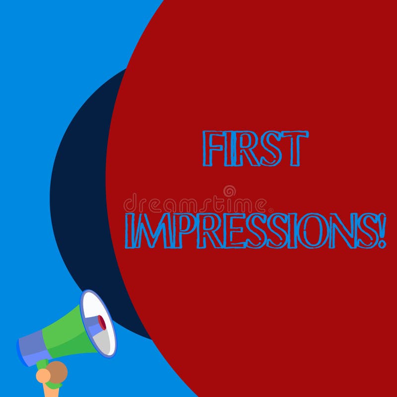 Handwriting Text First Impressions. Concept Meaning First Consideration ...