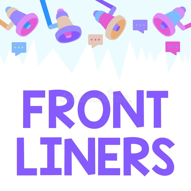 Handwriting Text Frontliners. Concept Meaning Most Important or ...