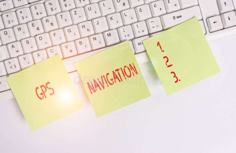 Handwriting Text Gps Navigation. Concept Meaning the Satellite ...