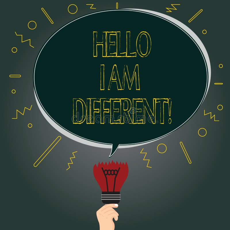 Handwriting Text Hello I am Different. Concept Meaning Being Original ...