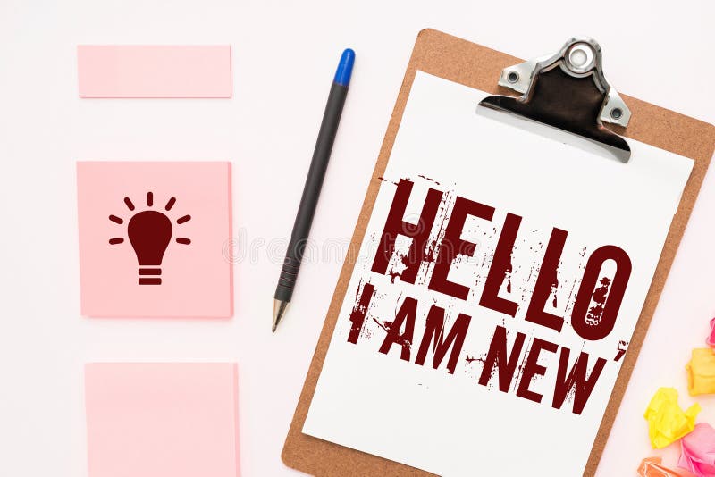 Hand Writing Sign Hello, I am New. Conceptual Photo Introducing Oneself ...