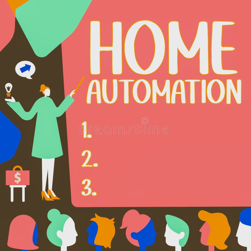 Handwriting Text Home Automation. Word Written on Home Solution that ...