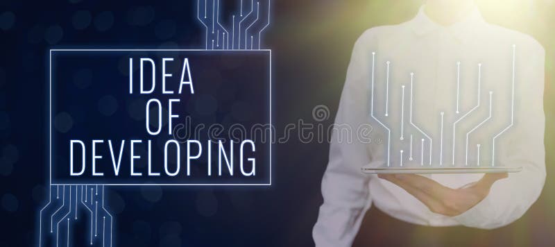 Handwriting Text Idea of Developing. Word Written on Startup Launch ...