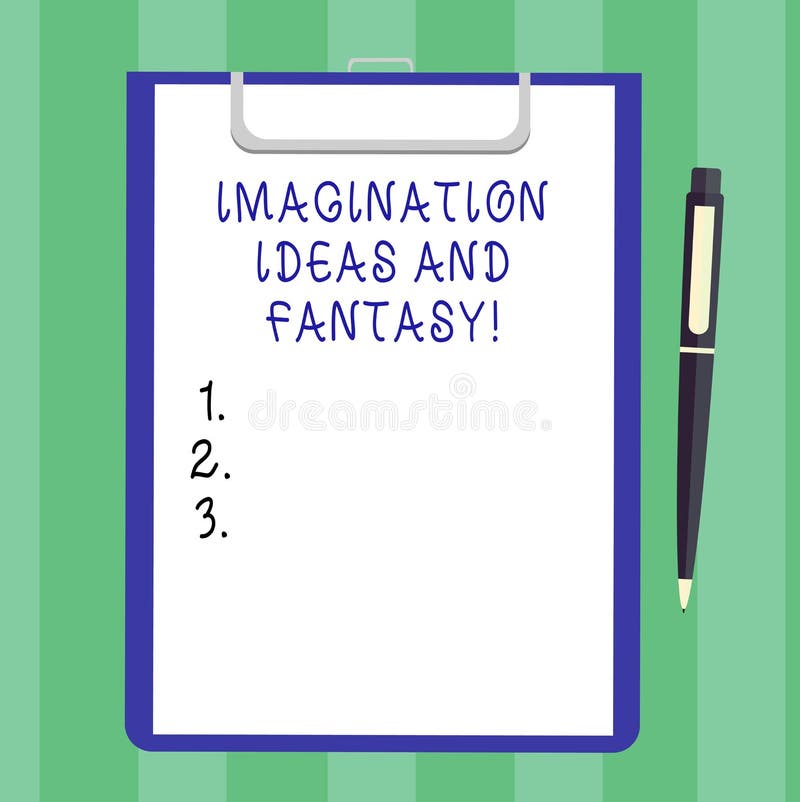 Handwriting Text Imagination Ideas and Fantasy. Concept Meaning ...