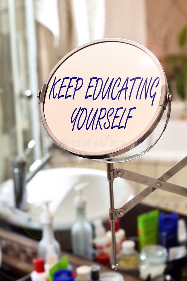 Handwriting Text Keep Educating Yourself. Concept Meaning Dont Stop ...
