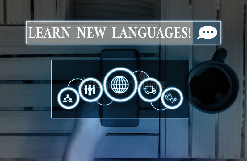 Handwriting Text Learn New Languages. Concept Meaning Developing ...