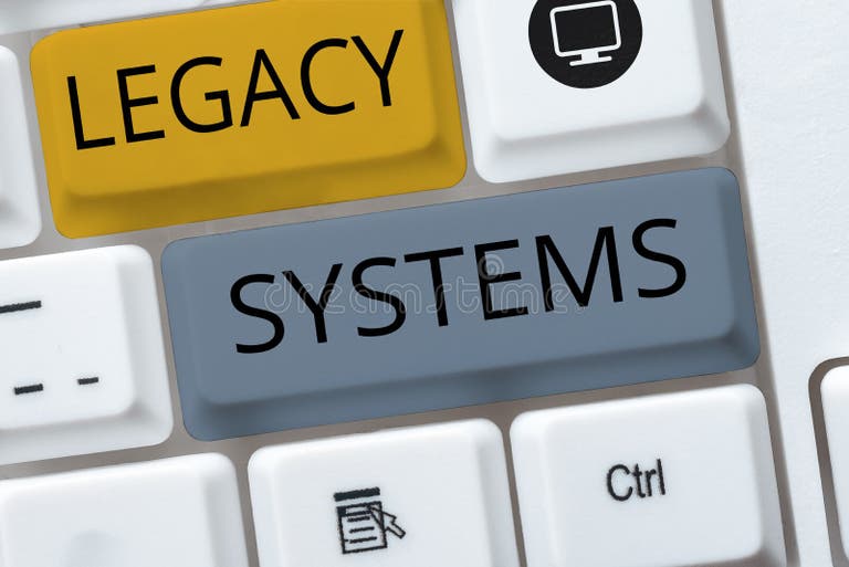 Handwriting Text Legacy Systems. Internet Concept Old Method Technology ...