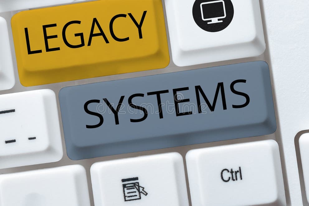 Handwriting Text Legacy Systems. Internet Concept Old Method Technology ...