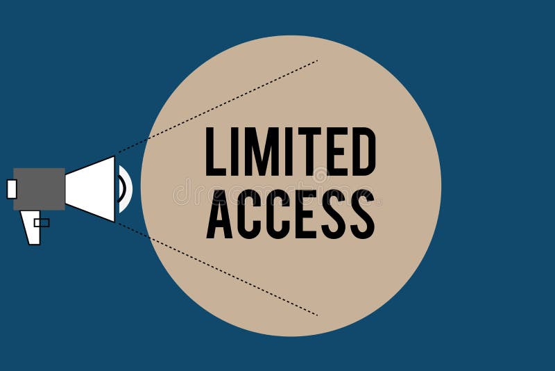 Handwriting Text Limited Access. Concept Meaning Having Access ...