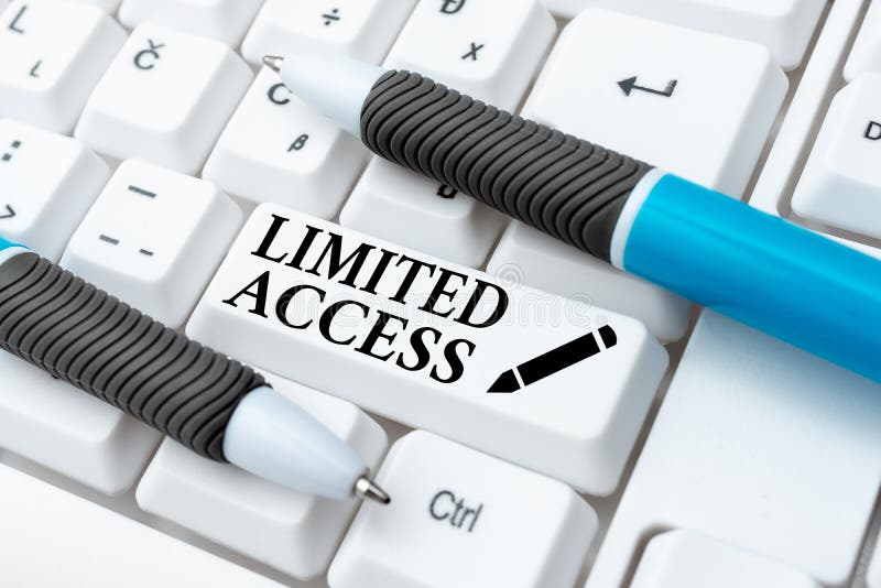 Handwriting Text Limited Access. Word Written on Having Access ...