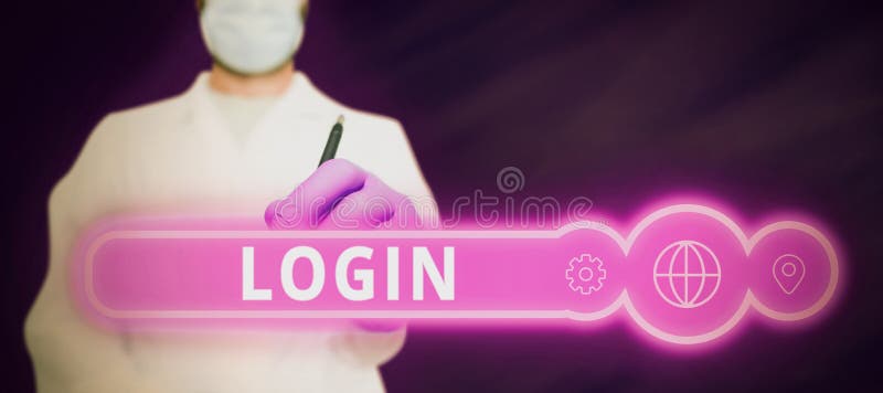 Handwriting Text Login. Business Approach Entering Website Blog Using ...