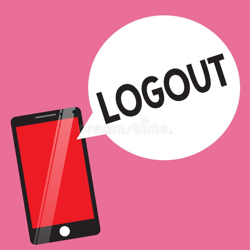 Handwriting Text Logout Concept Meaning Go Through Procedures To Conclude Use Of Computer