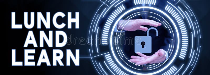 Handwriting Text Lunch and Learn. Concept Meaning Have Meal and Study ...