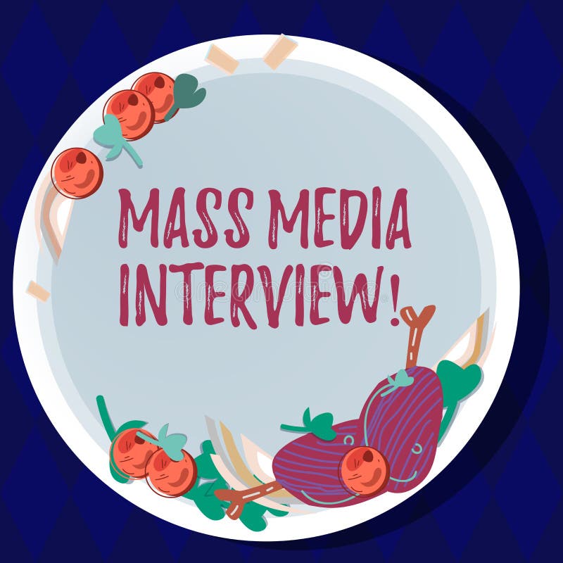 Handwriting Text Mass Media Interview. Concept Meaning Question and ...