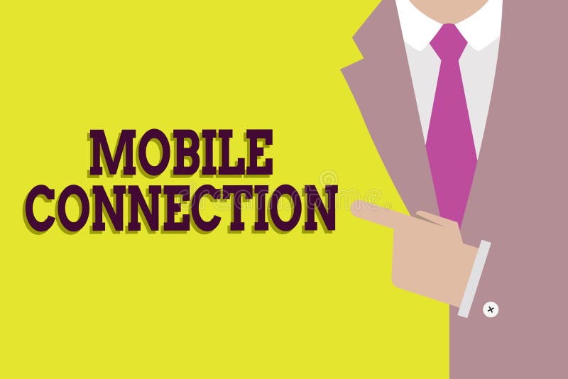 Handwriting Text Mobile Connection. Concept Meaning Secure Universal ...