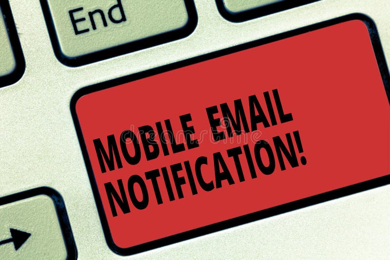 Handwriting Text Mobile Email Notification Concept Meaning Email Message That Pops Up On A