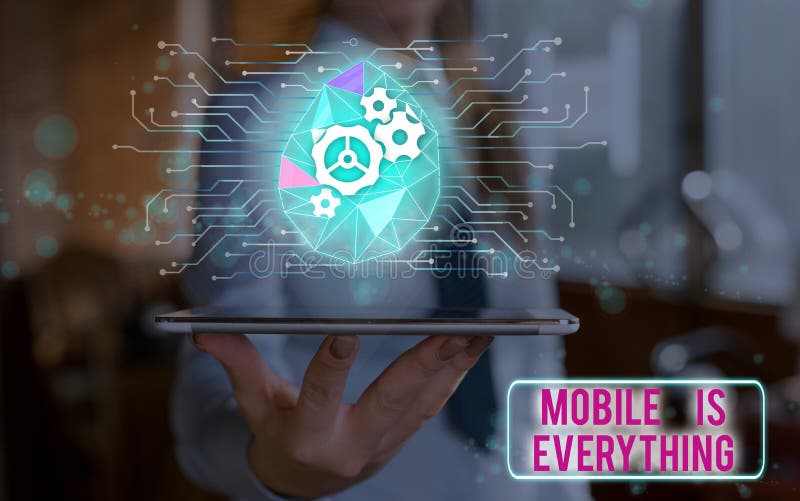 Handwriting Text Mobile is Everything. Concept Meaning Handheld ...