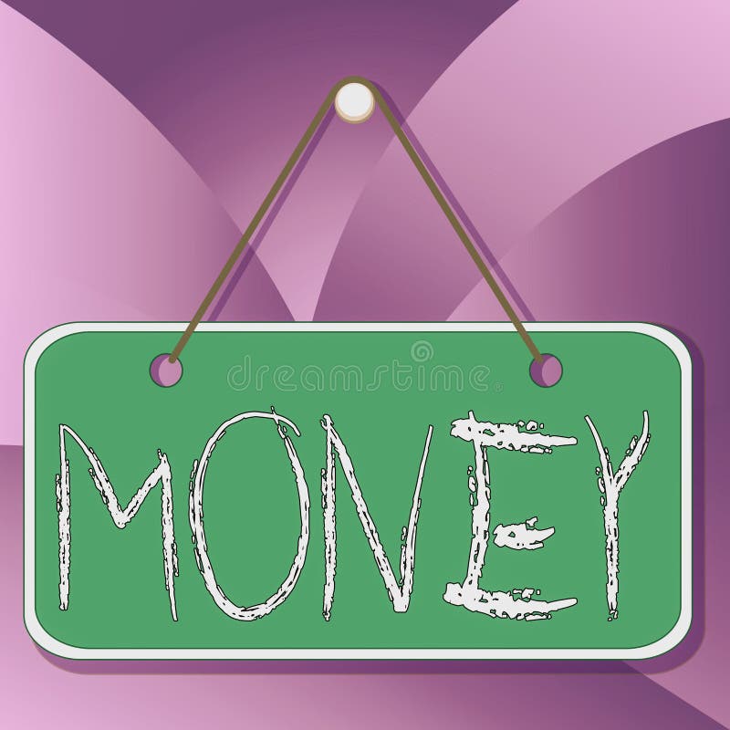 Handwriting Text Money. Concept Meaning a Current Medium of Exchange in ...