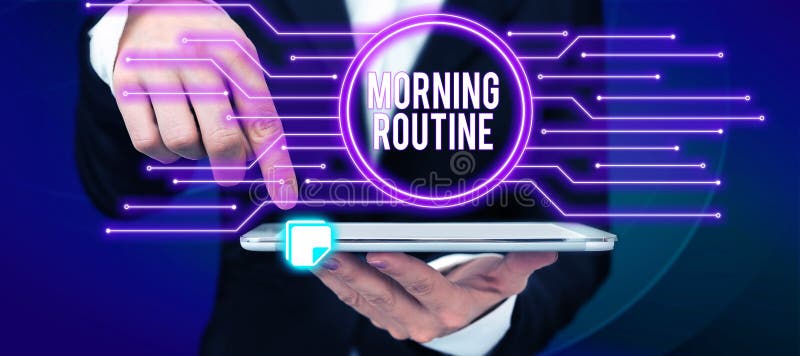 Text Caption Presenting Morning Routine. Business Approach Initiation ...