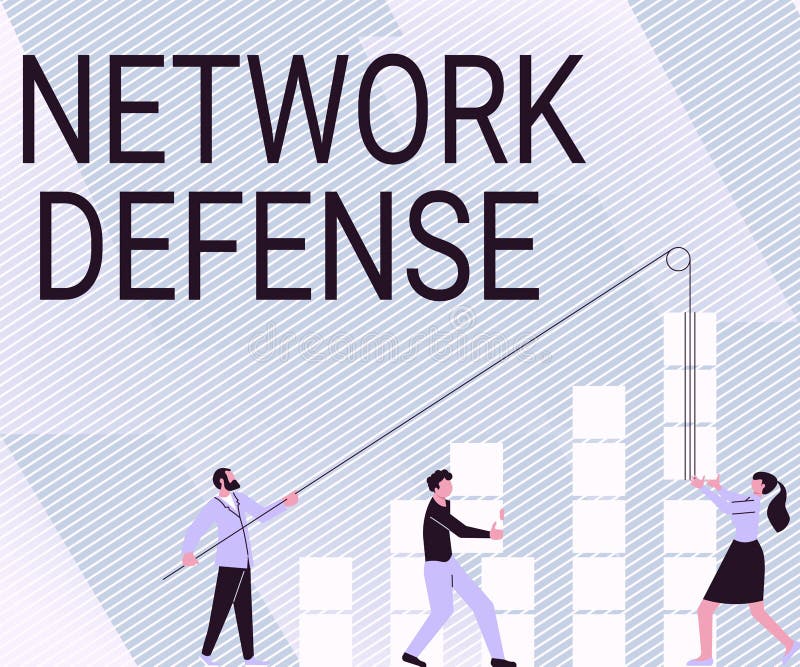 Text Caption Presenting Network Defense. Business Concept Easures To ...