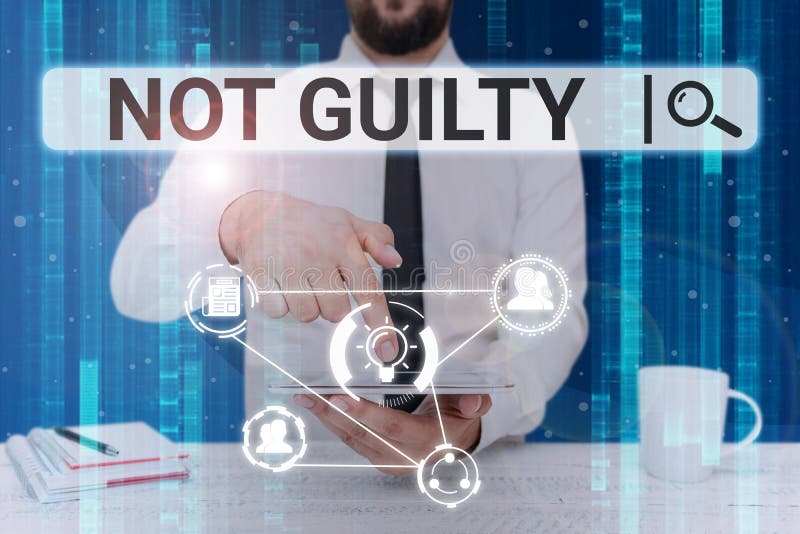 Handwriting Text Not Guilty. Business Approach Someone is Innocent ...
