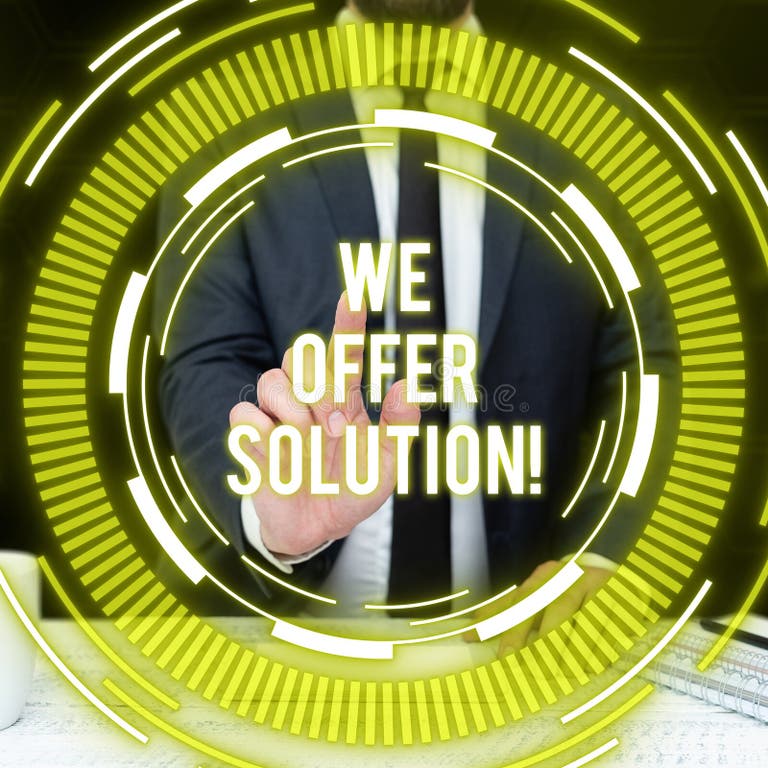 Text Caption Presenting we Offer Solution. Business Idea Give Means of ...