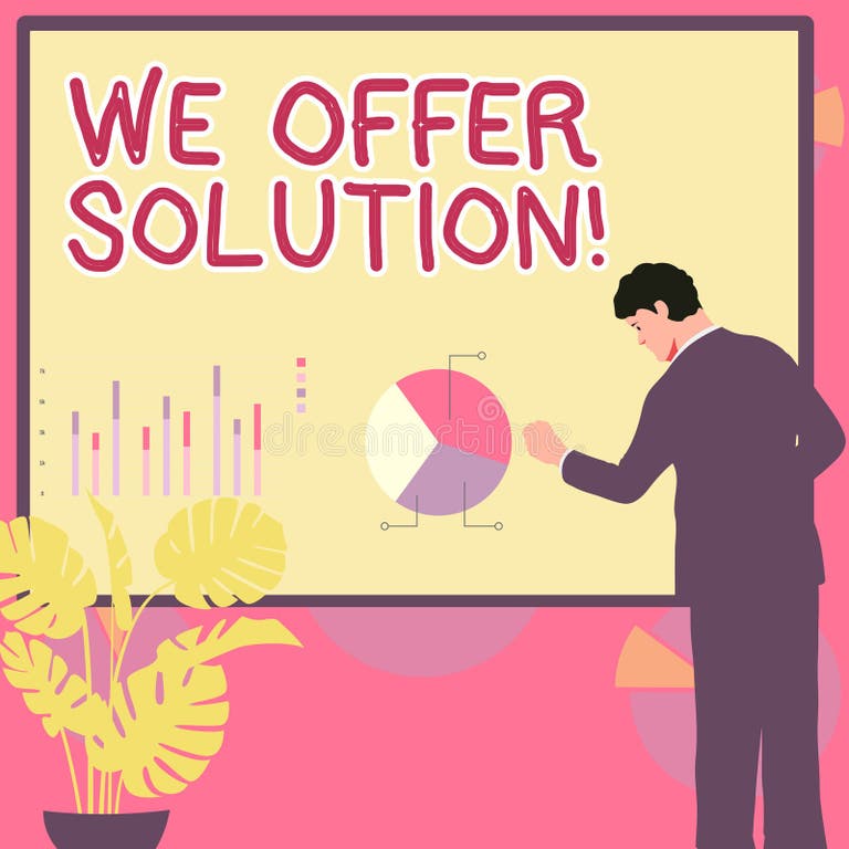 Handwriting Text we Offer Solution. Internet Concept Give Means of ...