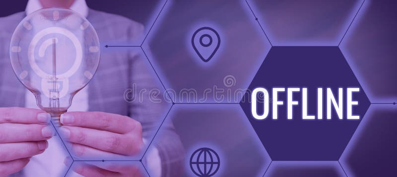 Handwriting Text Offline. Internet Concept Not Having Directly ...