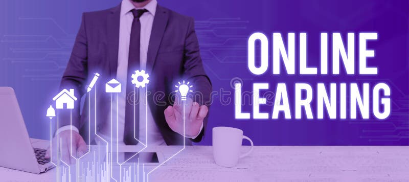 Text Sign Showing Online LearningLarning with the Assistance of the ...