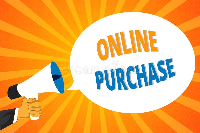 Handwriting Text Online Purchase. Concept Meaning Purchases Electronic ...