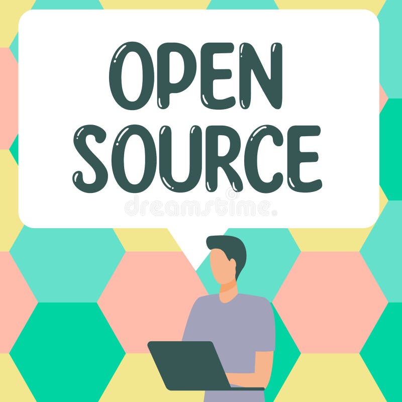 Handwriting Text Open Source. Business Showcase Denoting Software Which ...