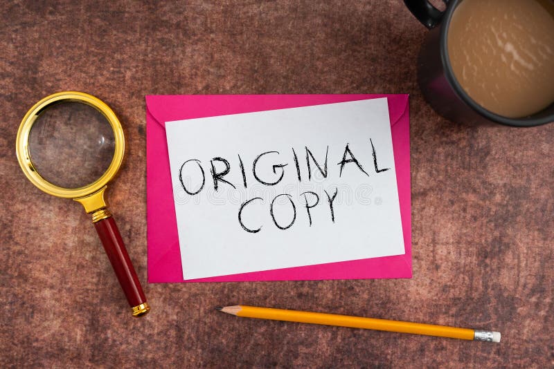 Hand Writing Sign Original Copy. Business Idea Main Script Unprinted ...