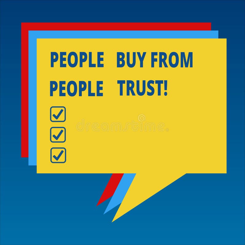 Handwriting Text People Buy from People they Trust. Concept Meaning ...
