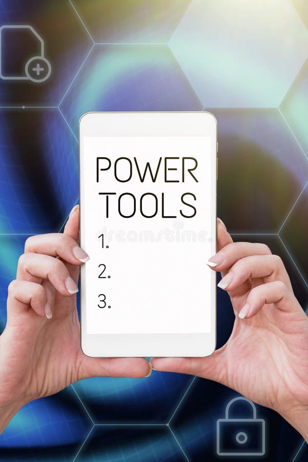 Conceptual Display Power Tools. Word for Tools Powered by an Electric ...