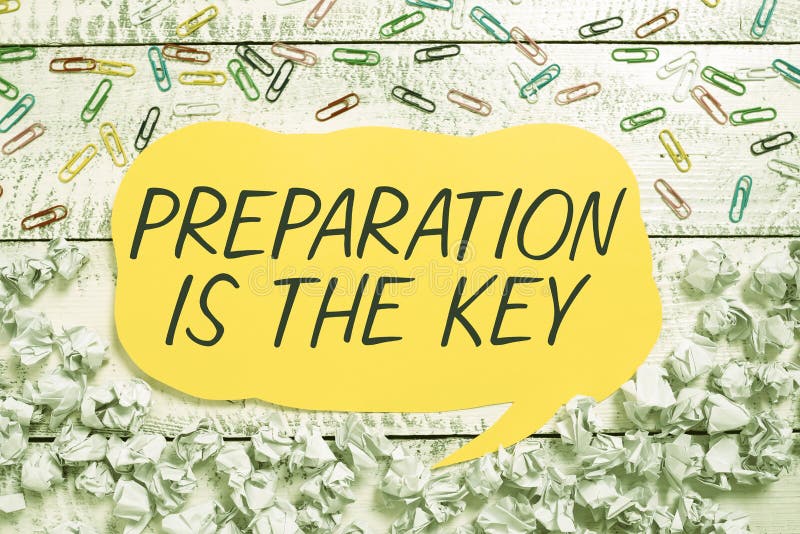 Hand Writing Sign Preparation is the Key. Business Idea Action of ...