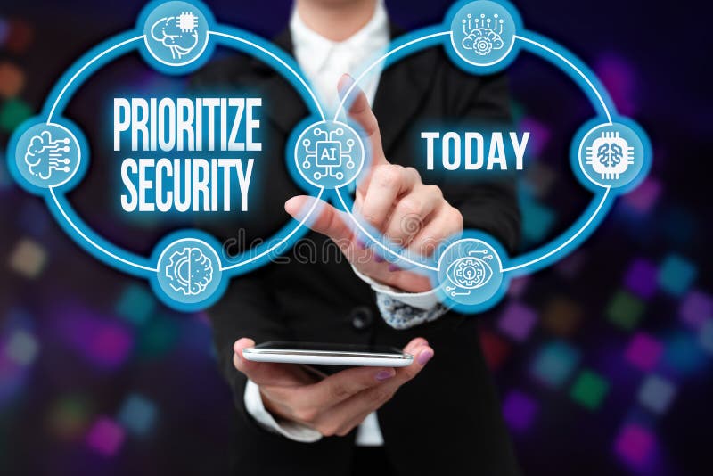 Handwriting Text Prioritize Security. Concept Meaning Designate ...