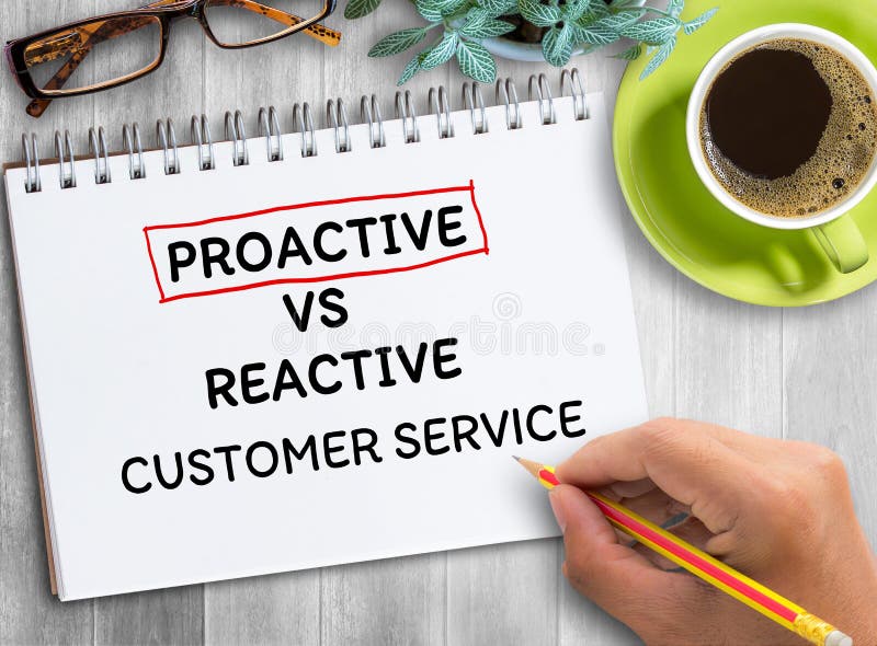 Handwriting Text with Proactive and Reactive Customer Service Stock ...