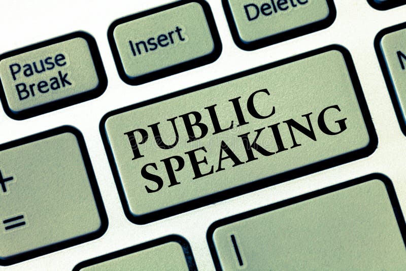 Handwriting Text Public Speaking. Concept Meaning Talking People Stage ...