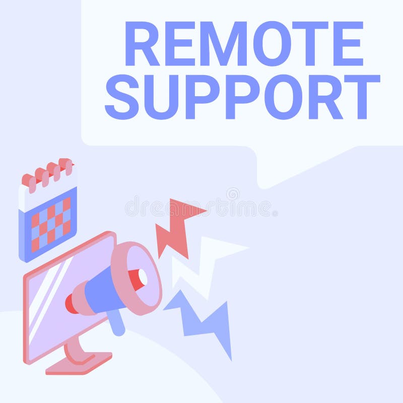 Hand Writing Sign Remote Support. Conceptual Photo Help Endusers To ...